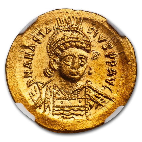 Buy Byzantine Gold Solidus Emperor Anastasius I (491-518 AD) MS NGC | APMEX