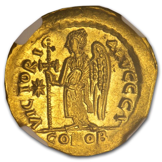 Buy Byzantine Gold Solidus Emperor Anastasius I (491-518 AD) MS NGC | APMEX