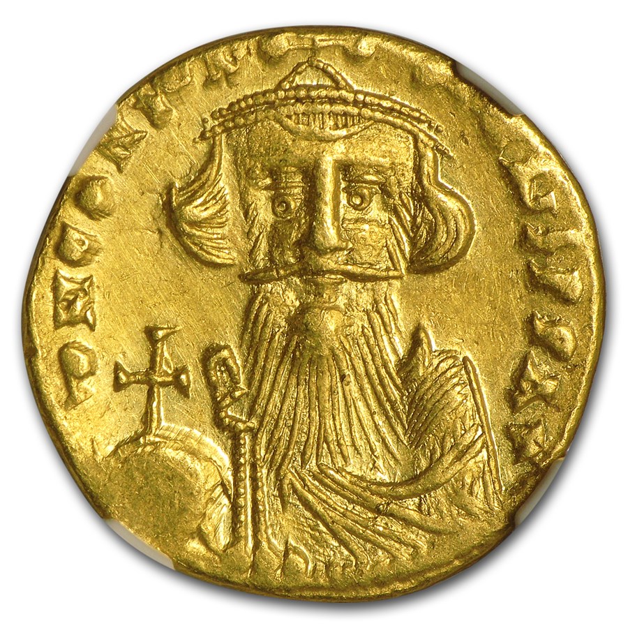 Buy Byzantine Gold Solidus Emperor Constans II (641-668 AD) AU NGC | APMEX