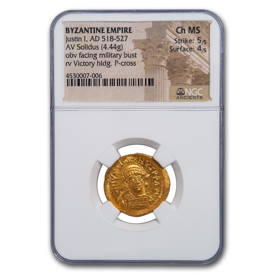 Buy Byzantine Gold Solidus Emperor Justin I (518-527 AD) Ch MS NGC | APMEX