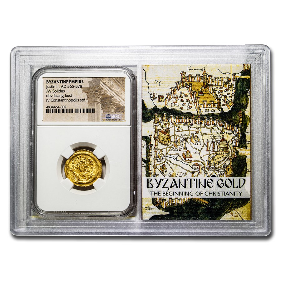 Buy Byzantine Gold Solidus Emperor Justin II (565-578 AD) NGC (Vault ...