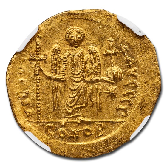 Buy Byzantine Gold Solidus Emperor Justinian I (527-565 AD) Ch MS NGC ...