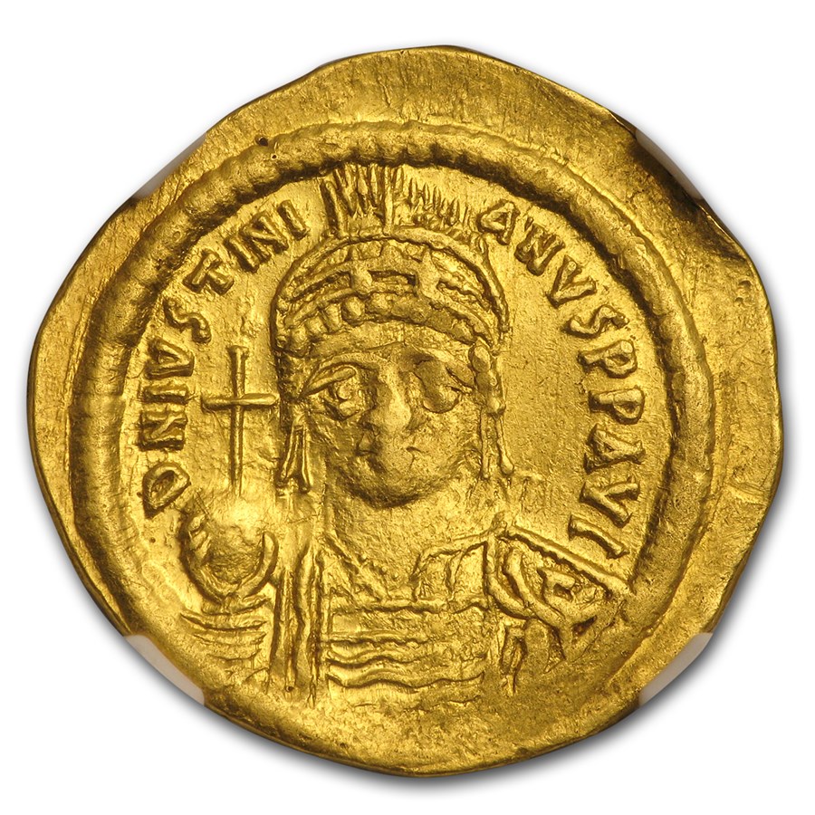 Buy Byzantine Gold Solidus Emperor Justinian I (527-565 AD) Ch XF NGC ...