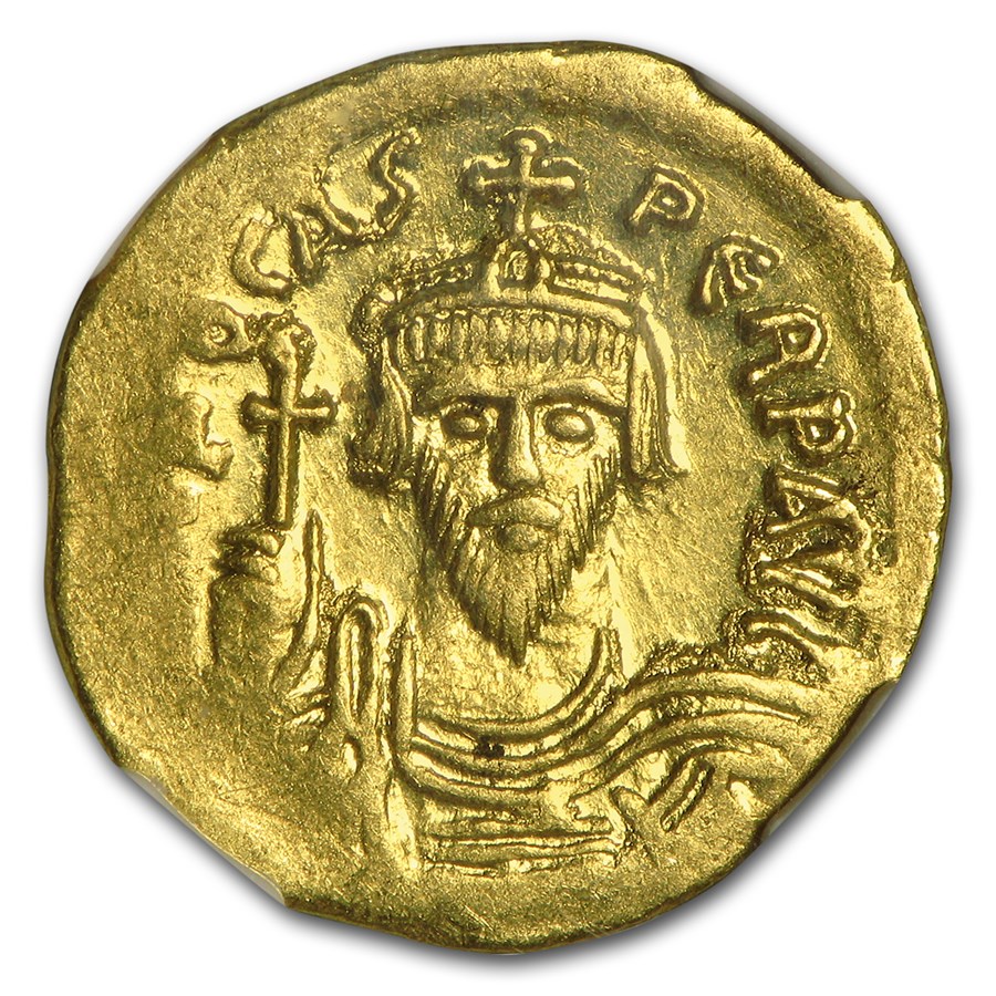 Buy Byzantine Gold Solidus Emperor Phocas (602-610 AD) AU NGC | APMEX