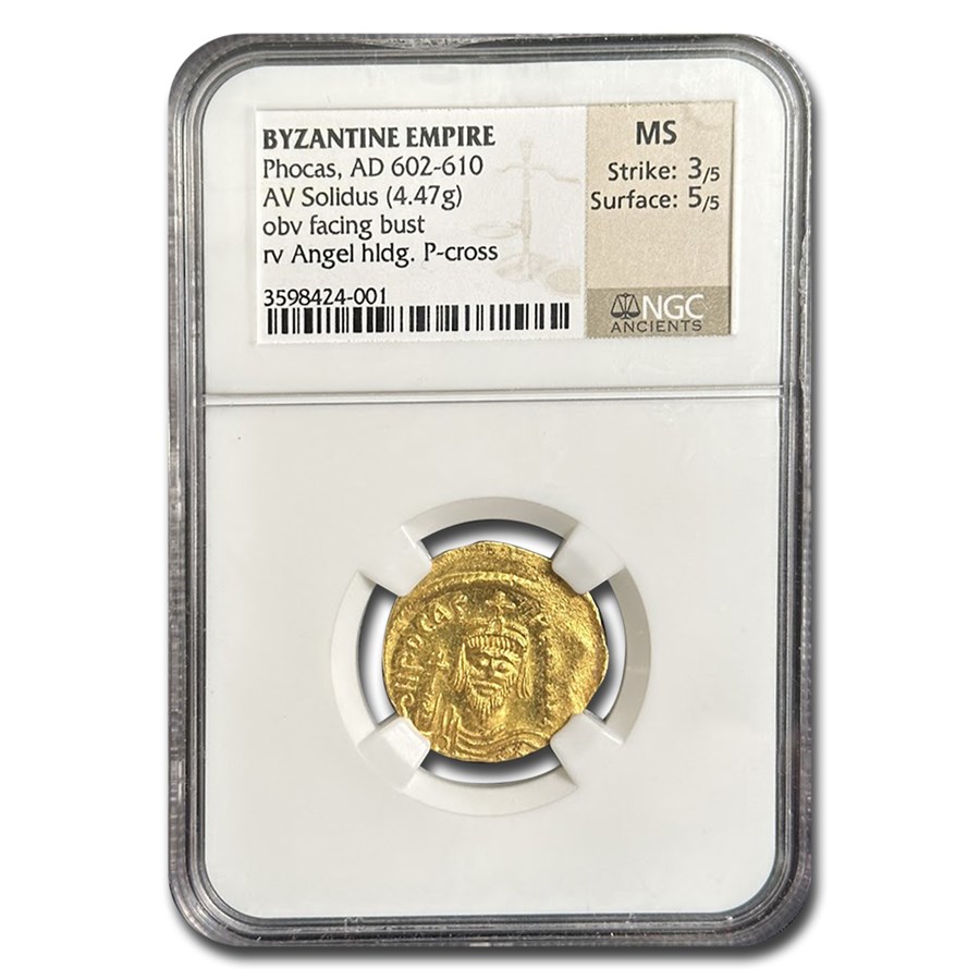 Buy 602-610 AD Byzantine Gold Solidus MS NGC 3/5 | APMEX