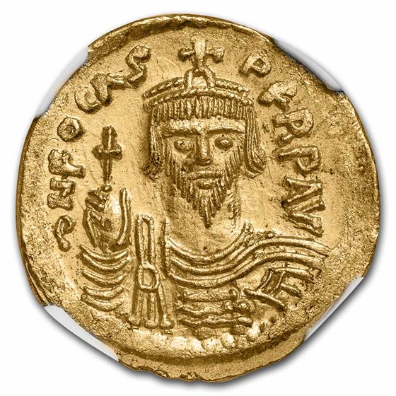 Buy Byzantine Gold Solidus Phocas 602-610 AD MS S-620 | APMEX