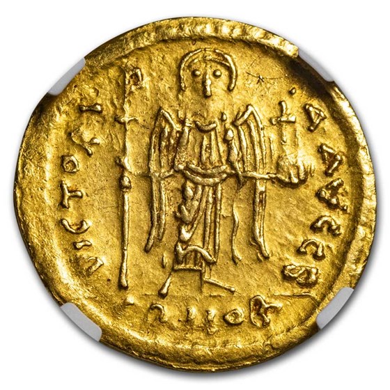 Buy 582-602 AD Byzantine Gold Solidus Tiberius AU | APMEX