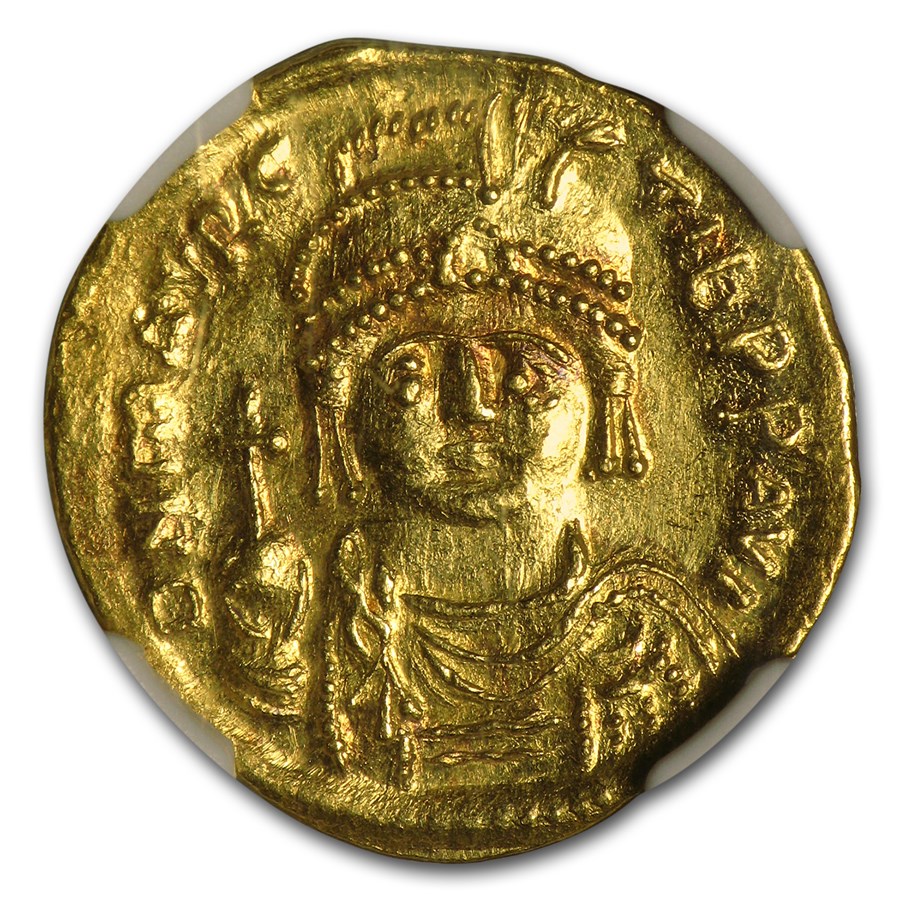 Buy Byzantine Gold Solidus Maurice Tiberius (582-602 AD) CH AU NGC | APMEX
