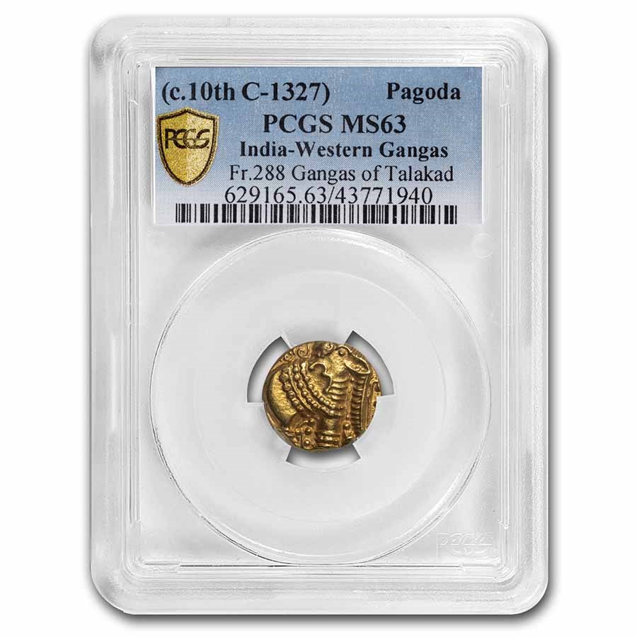 Buy (c.10th C-1327) India- Western Gangas Gold Pagoda MS-63 PCGS | APMEX