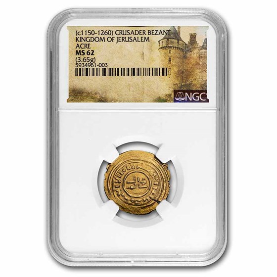 Buy c.1150-1260 Kingdom of Jerusalem Gold Bezant MS-62 NGC (Crusades ...