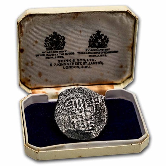 Buy (c.1628) Spanish Empire AR 8 Reales Cob Lucayan Beach Shipwreck | APMEX