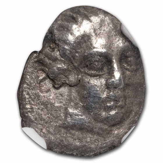 Carian Islands Rhodes AR Hemidrachm Helios (408-390 BC) Ch VF NGC
