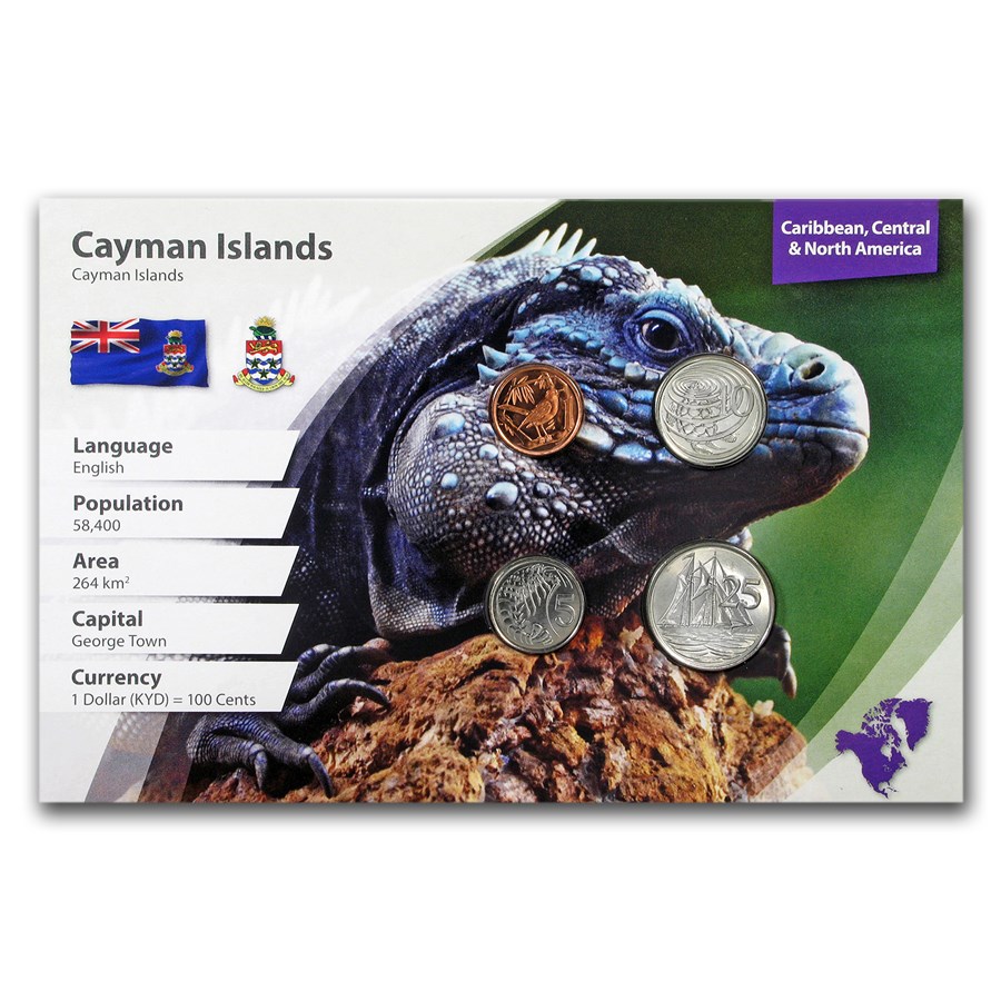 Buy Cayman Islands 1 - 25 Cents 4-Coin Set BU (Landscape Packaging) | APMEX