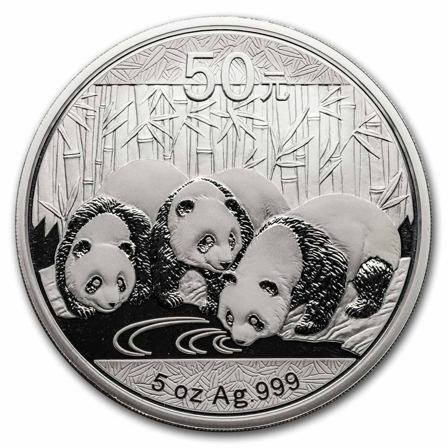 Buy China 5 oz Silver Panda Proof Random Year w/Box & COA (No Cap) | APMEX