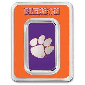 Clemson University 1 oz Silver Colorized Bar (in TEP)