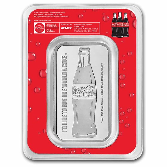 Buy Coca-Cola 1 oz Silver Colorized Bar | APMEX