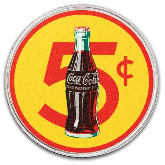 Buy Coca-Cola® 1 oz Silver Colorized 5c Bottle Round | APMEX