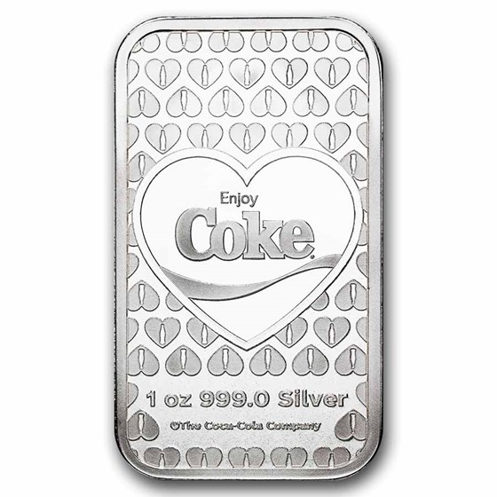 Buy Coca-Cola 1 oz Silver Enjoy Coke Colorized Bar | APMEX