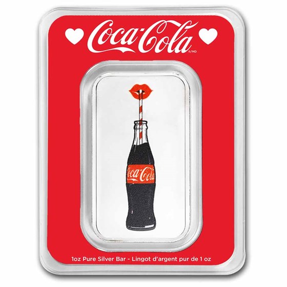 Buy Coca-Cola 1 oz Silver Enjoy Coke Colorized Bar | APMEX