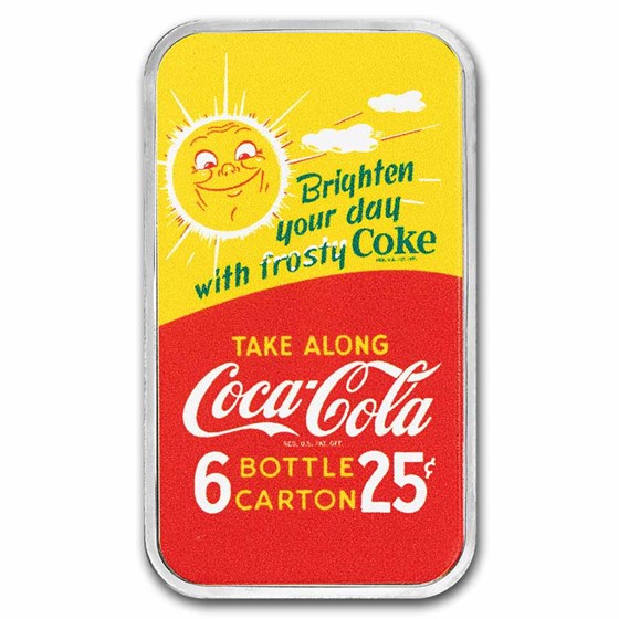 Buy Coca-Cola 1 oz Silver Summer Fun Colorized Bar | APMEX