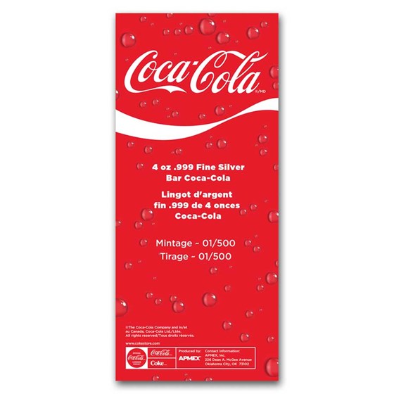 Buy Coca-Cola 4 oz Silver Colorized Bar | APMEX