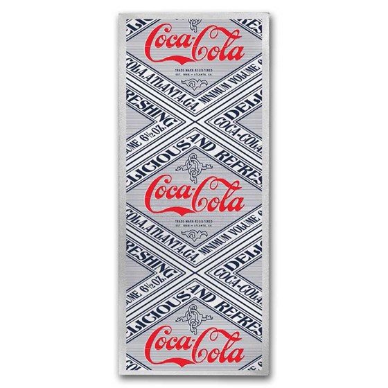 Coca-Cola® Vintage 4 oz Silver Colorized Bar w/ Box & COA #2