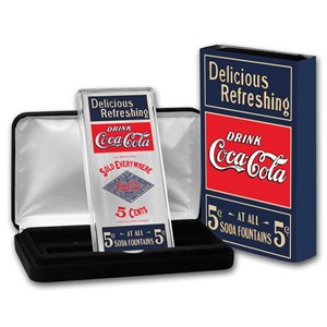 Coca-Cola® Vintage 4 oz Silver Colorized Bar w/ Box & COA #4