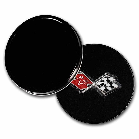 Buy Corvette 1 oz Proof Silver Shaped Flag Emblem | APMEX