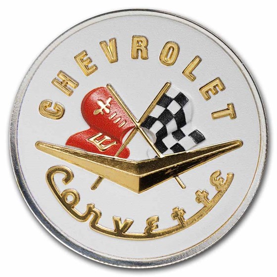 Buy Corvette 2 oz Silver HR Silver Classic Emblem BU | APMEX