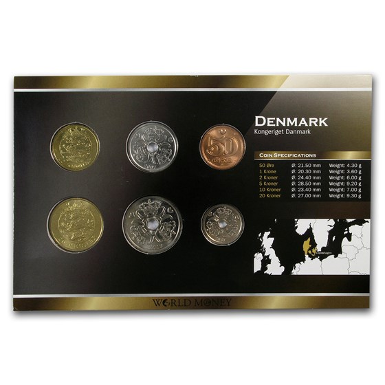 Buy Denmark 50 Ore-20 Kroner 6-Coin Set BU | APMEX