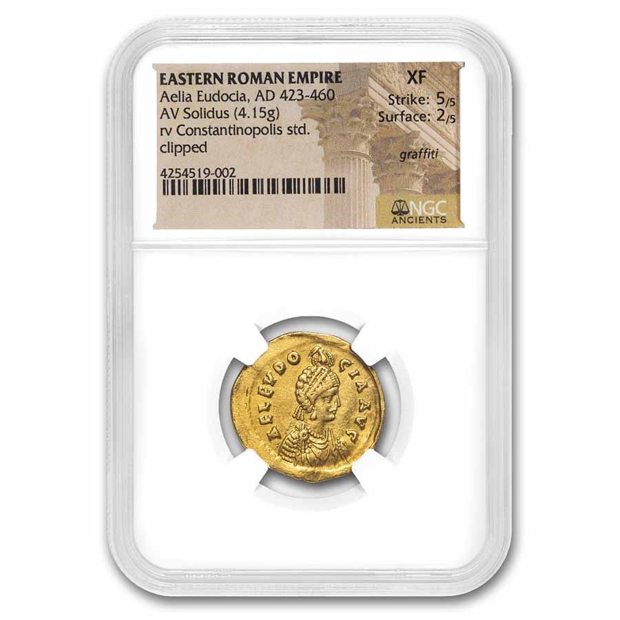 Buy East Rome Gold Solidus Aelia Eudocia 423-60 AD XF NGC (RIC X 296 ...