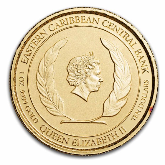 Buy Eastern Caribbean 8 (EC8) 1 oz Gold Colorized Proof Coin (No Box ...