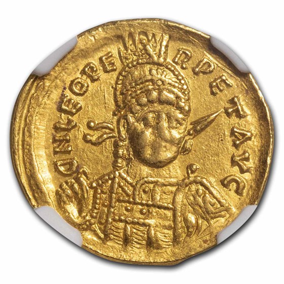 Eastern Roman AV Solidus Leo I (457-474 AD) Ch XF NGC (RIC X 605)