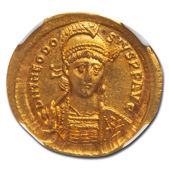 Buy Eastern Roman AV Solidus Theodosius II (402-450 AD) Ch AU NGC | APMEX