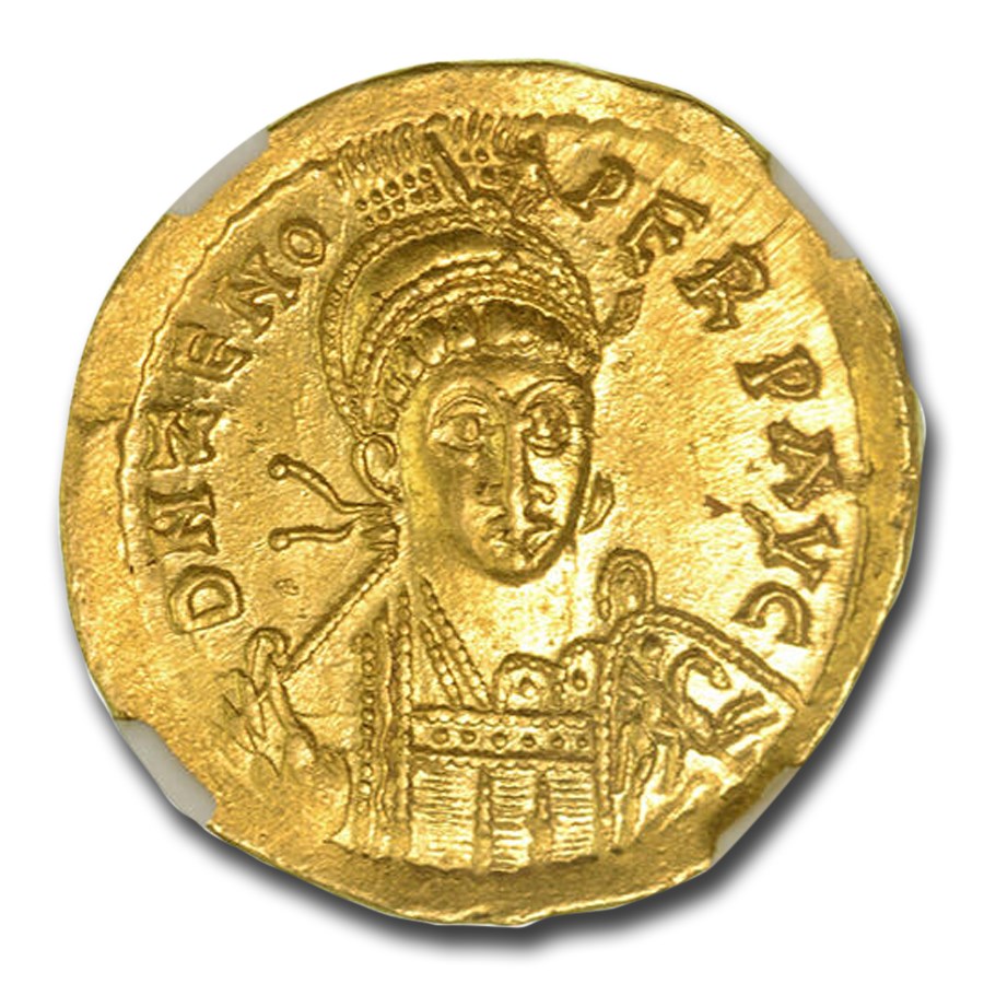 Eastern Roman Empire AV Solidus Zeno (474-91 AD) MS NGC RIC X 910