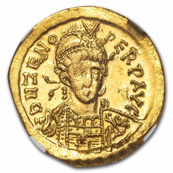 Eastern Roman Empire AV Solidus Zeno (474-91 AD) MS NGC RIC X 910