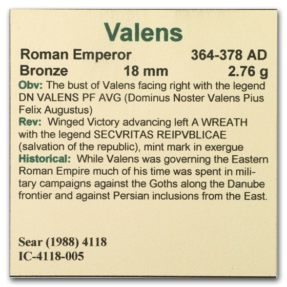 Buy Eastern Roman Empire Bronze As Emperor Valens (364-378 AD) | APMEX