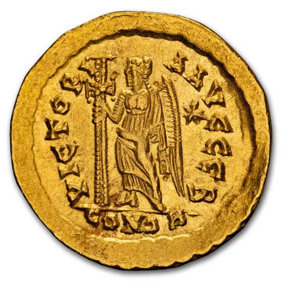Buy 457-474 AD Roman Gold Solidus Leo I w/ Victory Ch XF | APMEX