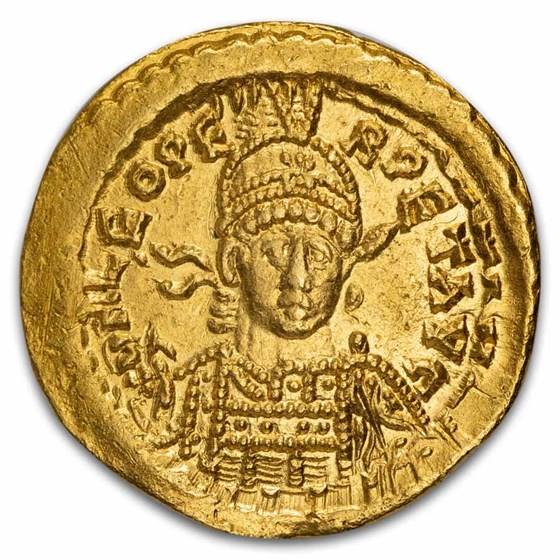 Eastern Roman Gold Solidus Leo I w/ Victory (457-474 AD) MS