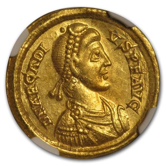 Buy Eastern Roman Gold Solidus of Emp Arcadius (383-408 AD) AU NGC | APMEX