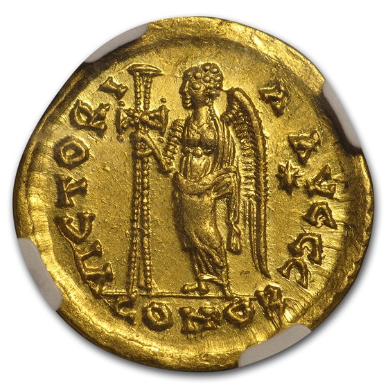 Buy Eastern Roman Gold Solidus of Emp Basiliscus (475-476 AD) MS NGC ...