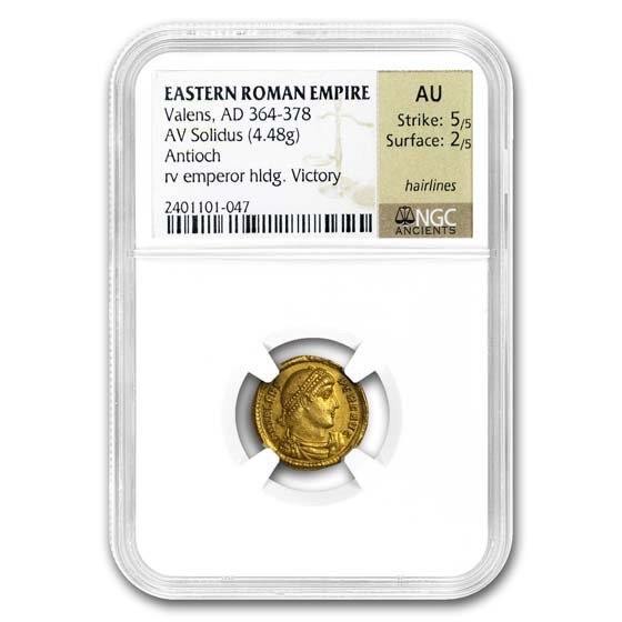 Buy Eastern Rome Gold Solidus Emperor Valens (364-78 AD) AU NGC | APMEX
