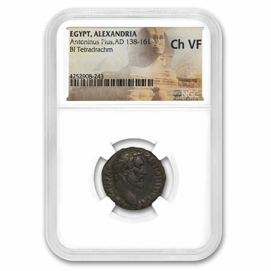 Egypt, Alexandria BI Tetradrachm Ant. Pius 138-161 AD Ch VF NGC