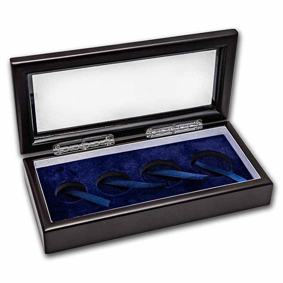 Buy Glass Top Wood Presentation Box - 4 Coin Set (Gold Eagles) | APMEX