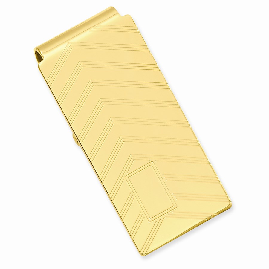 Buy Gold-plated Angles Engraveable Hinged Money Clip | APMEX