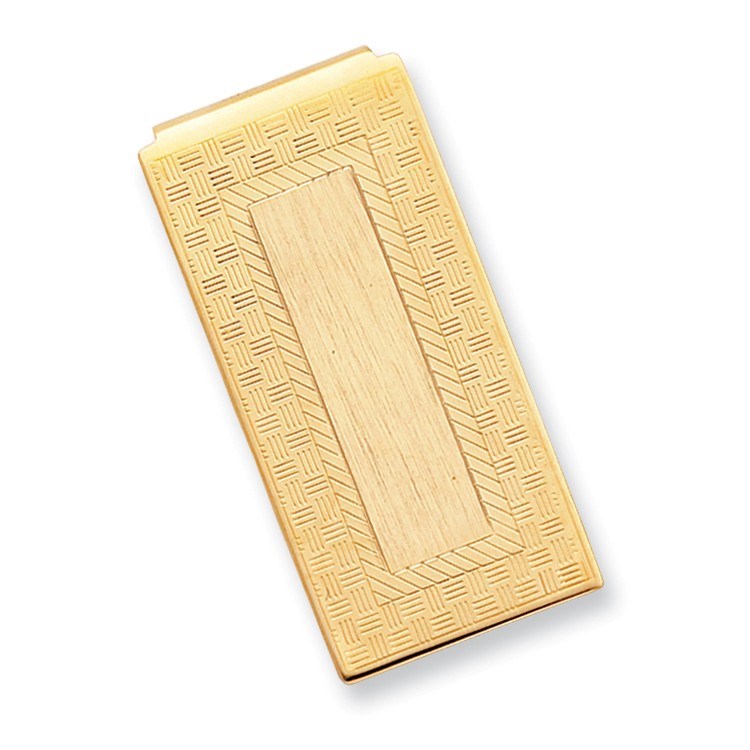 Buy Gold-plated Checkerboard Hinged Money Clip | APMEX