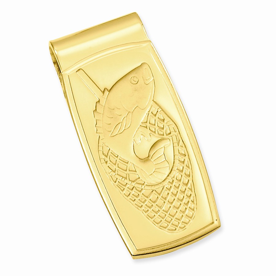 Buy Gold-plated Fish in Net Hinged Money Clip | APMEX