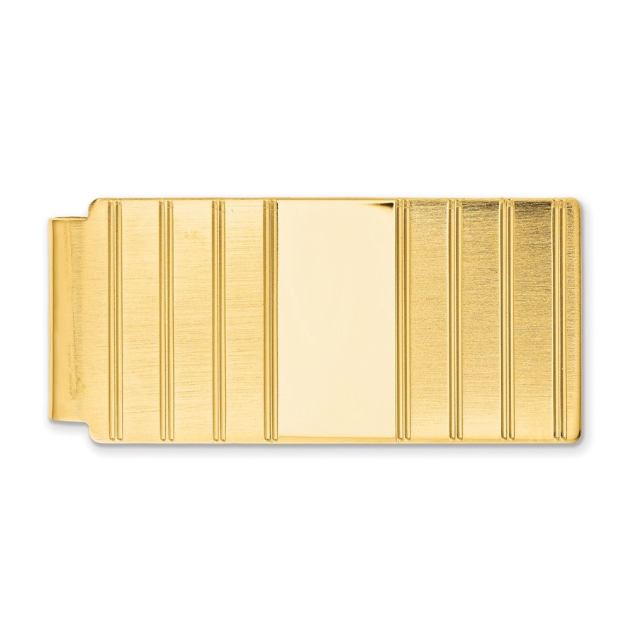 Buy Gold-Plated Hinged Engravable Grooved Money Clip | APMEX