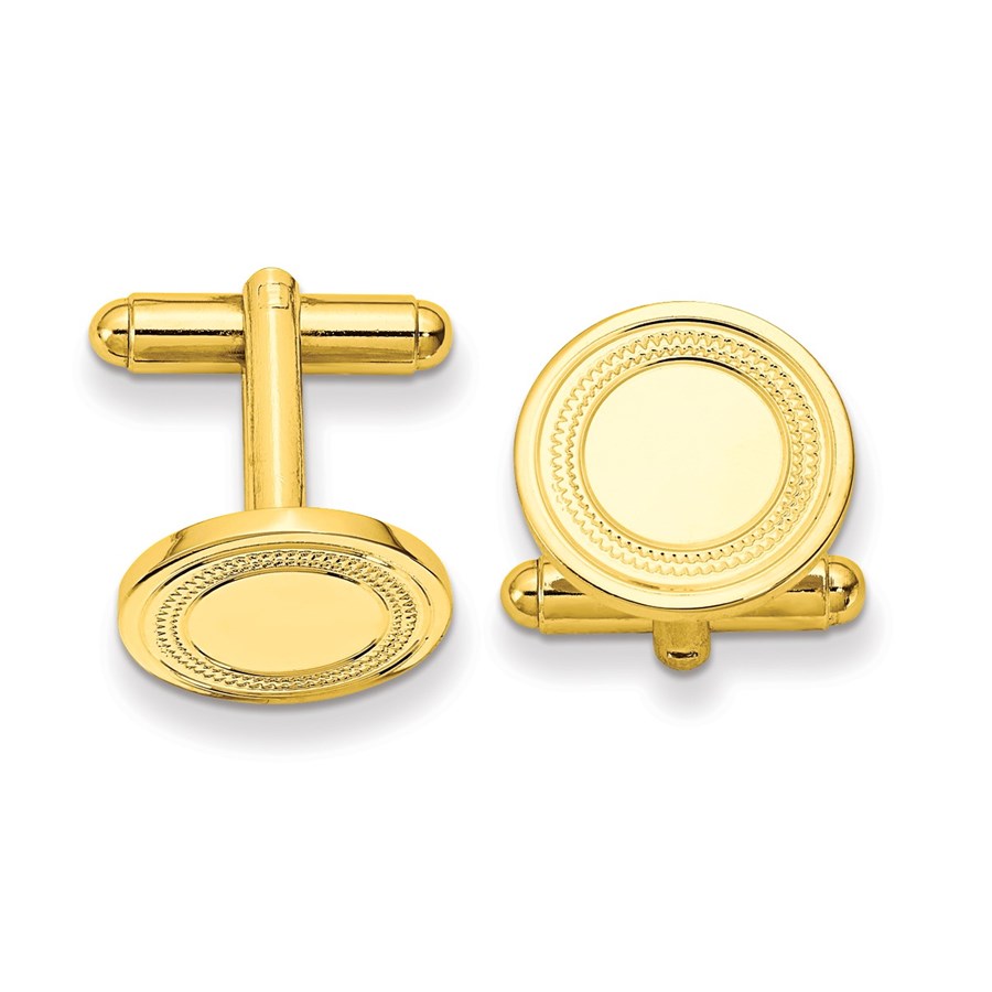 Buy Gold-plated Round Cuff Links with Inside Ring | APMEX