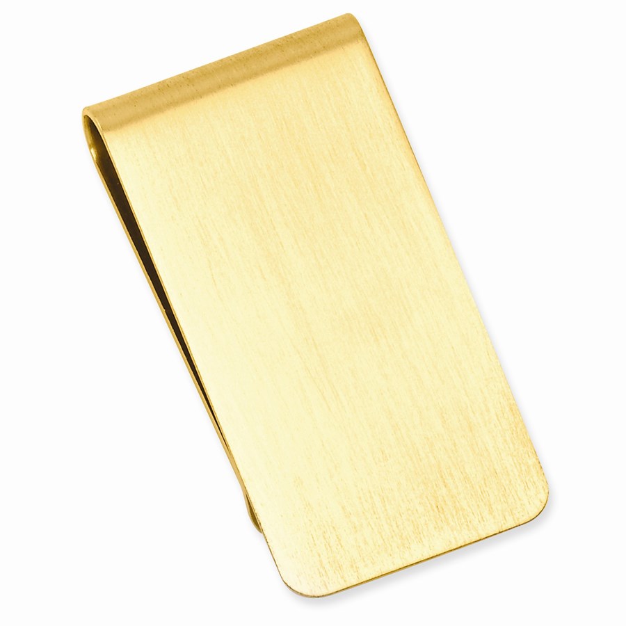Buy Gold Plated Satin Rectangle Money Clip | APMEX